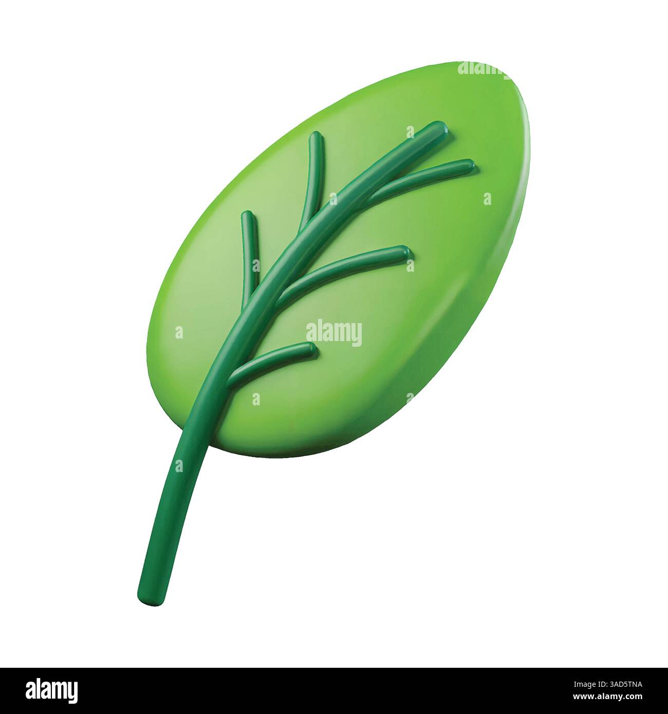 Leaf icon. 3D vector illustration in cartoon minimal style ...