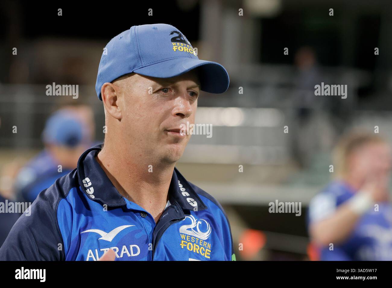 Simon Cron, head coach of the Western Force is seen after winning the ...