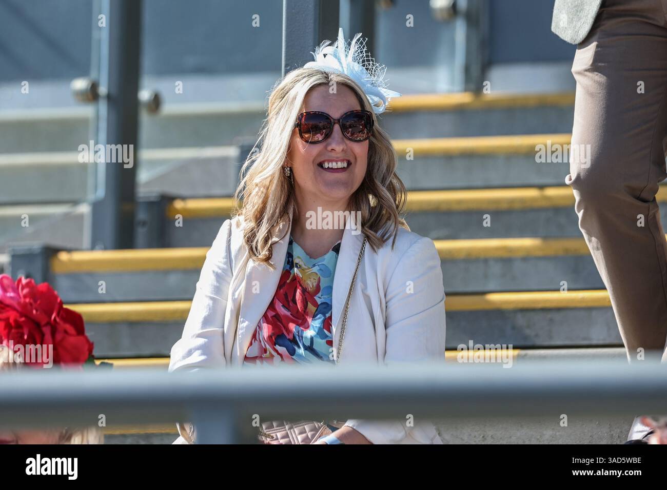 Racegoers arrive at the Aintree during the Randox Grand National 2025 ...