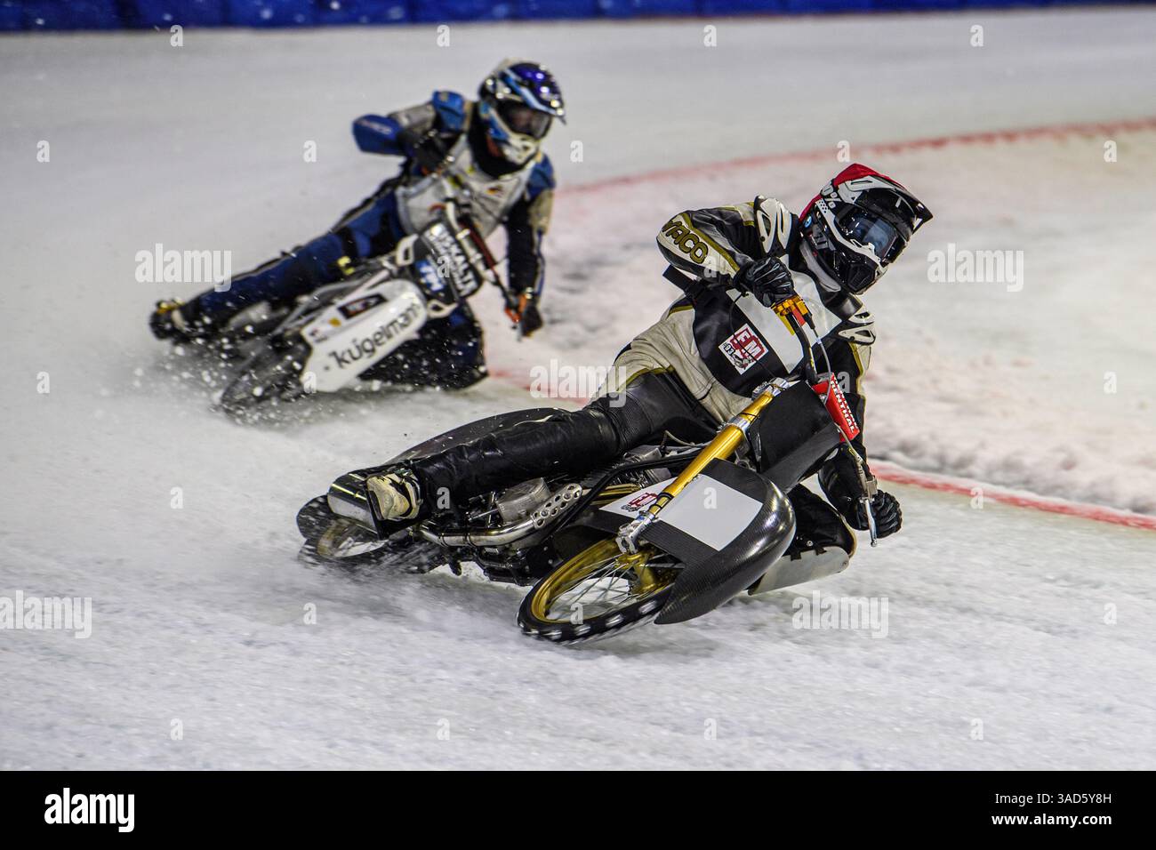 Franz Mayerbüchler of Germany in Red leading Reinhard Greisel of ...