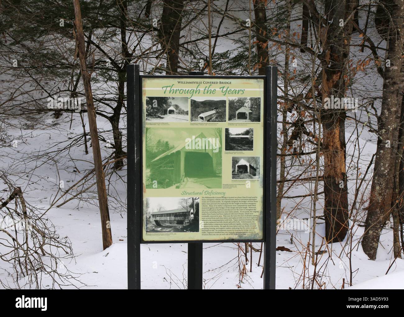 Williamsville, Vermont, USA - 18 February 2025: Sign displays ...