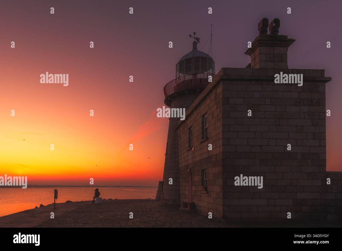 Sunset sky at Howth Lighthouse Stock Photo - Alamy