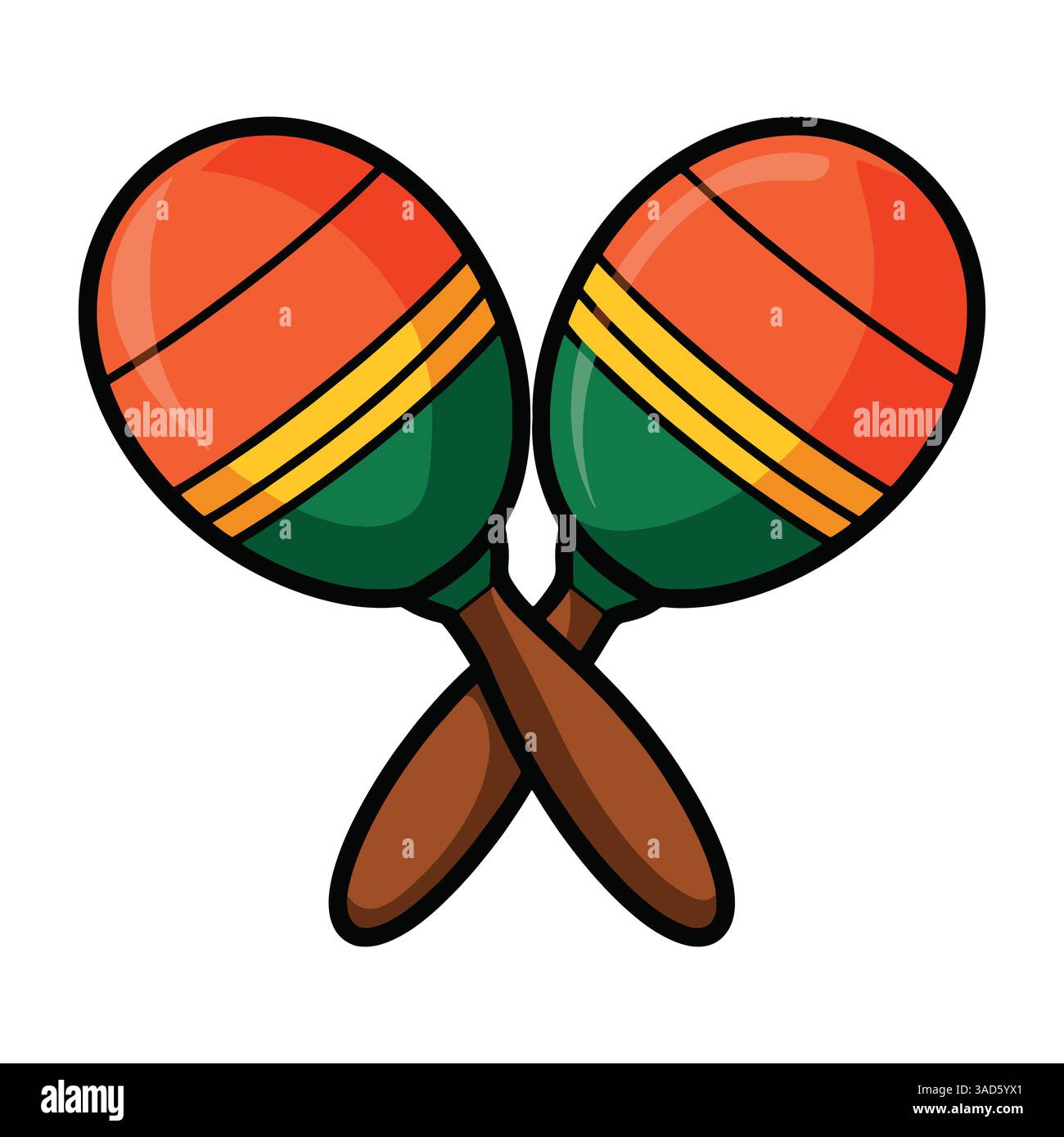 Mexican maraca icon. Traditional percussion instrument with vibrant ...