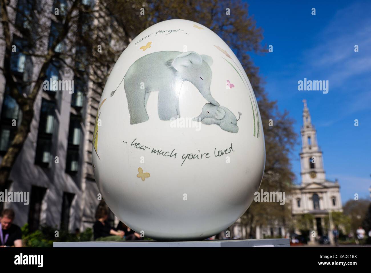 London, UK. 5th Apr, 2025. A decorated egg is displayed during the Big ...