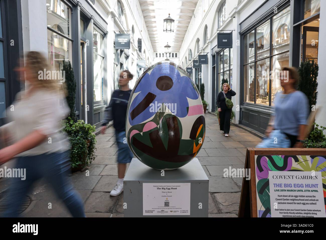 London, UK. 5th Apr, 2025. A decorated egg is displayed during the Big ...