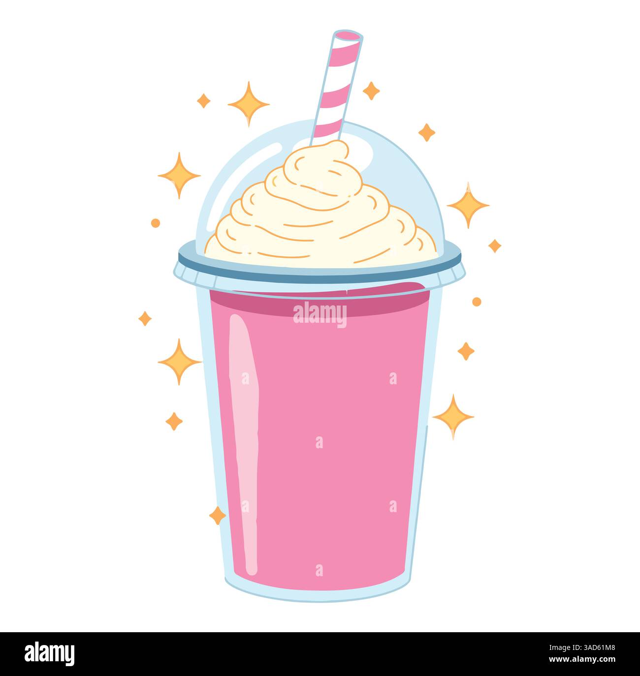 Fresh milkshake, cartoon icon of a milk dairy product. Vector ...