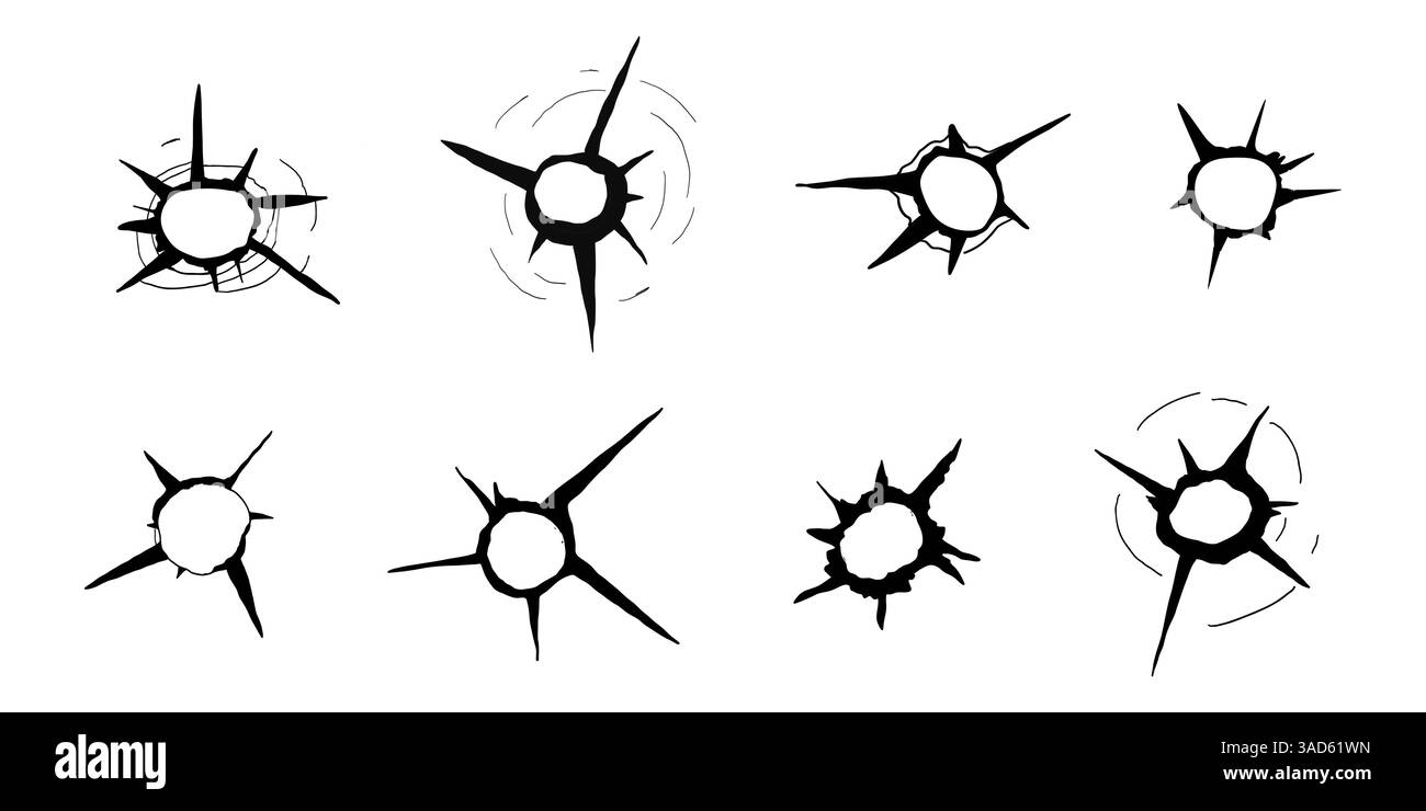 Bullet hole gun shot weapon mark silhouette, impact gun, bullet hole ...