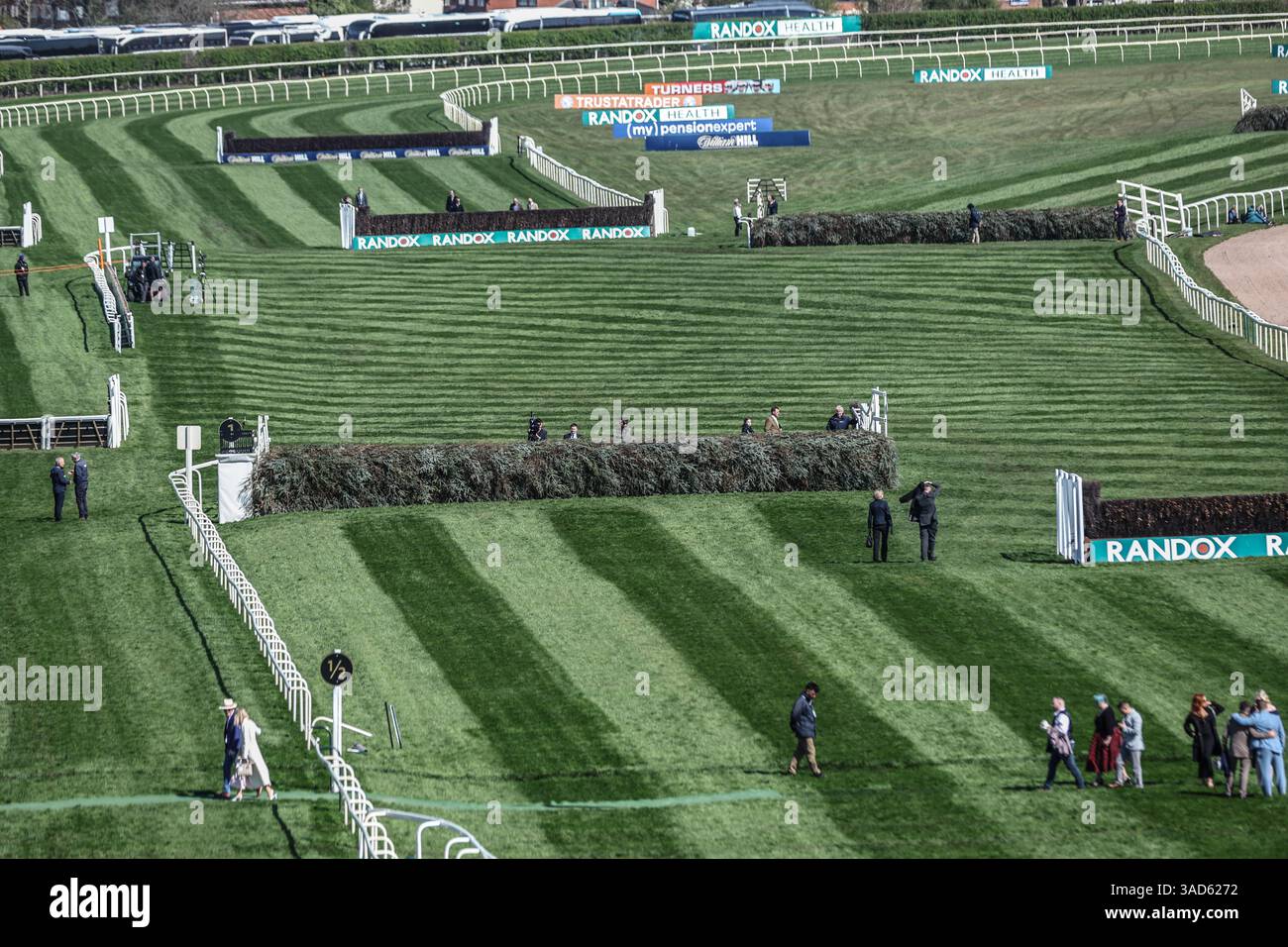 A general view of Aintree during the Randox Grand National 2025 Day 3 ...