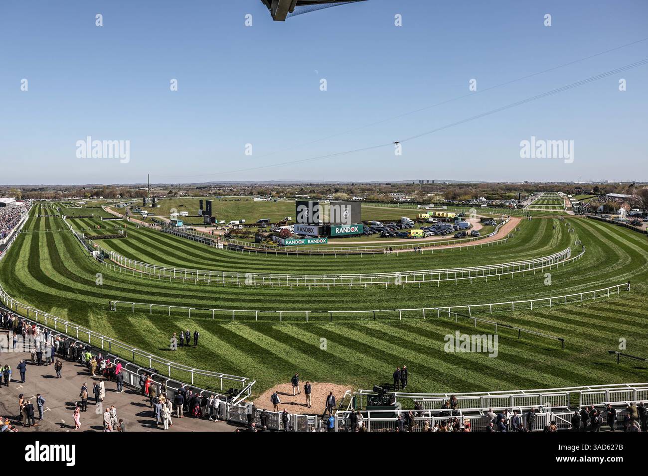 A general view of Aintree during the Randox Grand National 2025 Day 3 ...