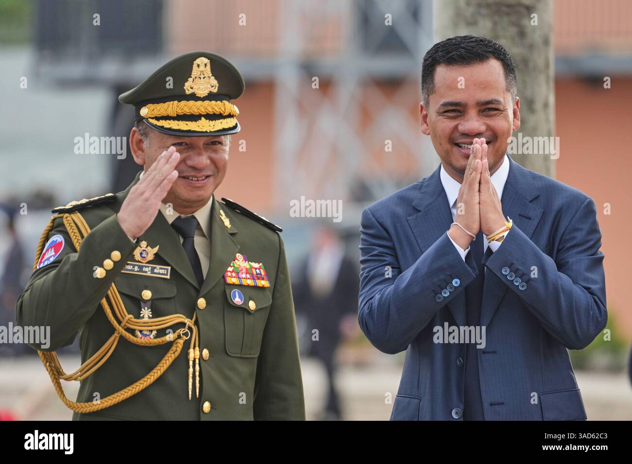 Cambodian Minister of Defense Tea Seiha, left, and Minister of Interior ...