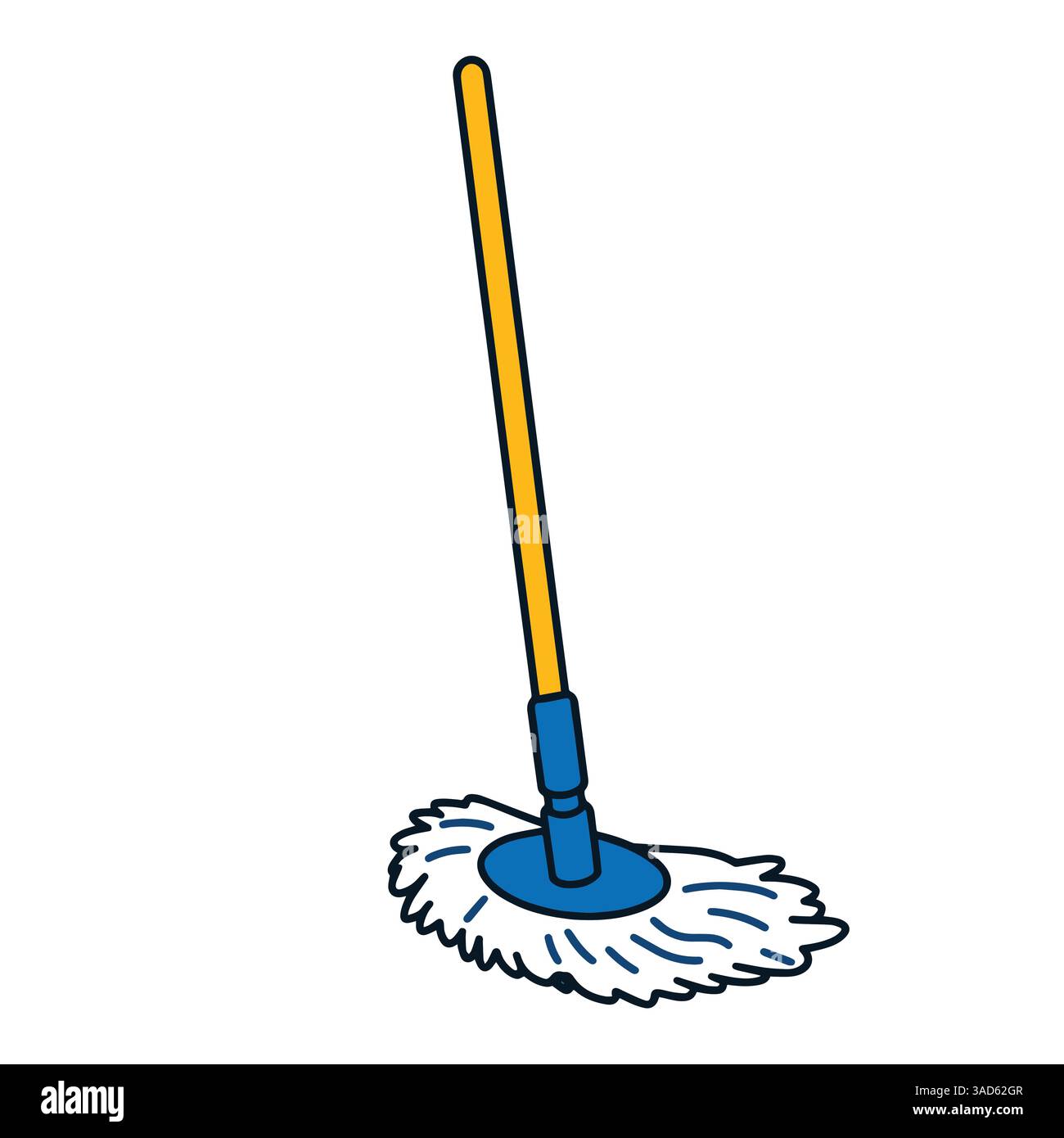 Mop cleaning icon. Housework tool for hygiene and sanitation. Vector ...