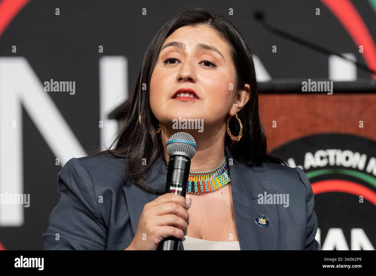 New York, New York, USA. 3rd Apr, 2025. State Senator Jessica Ramos ...