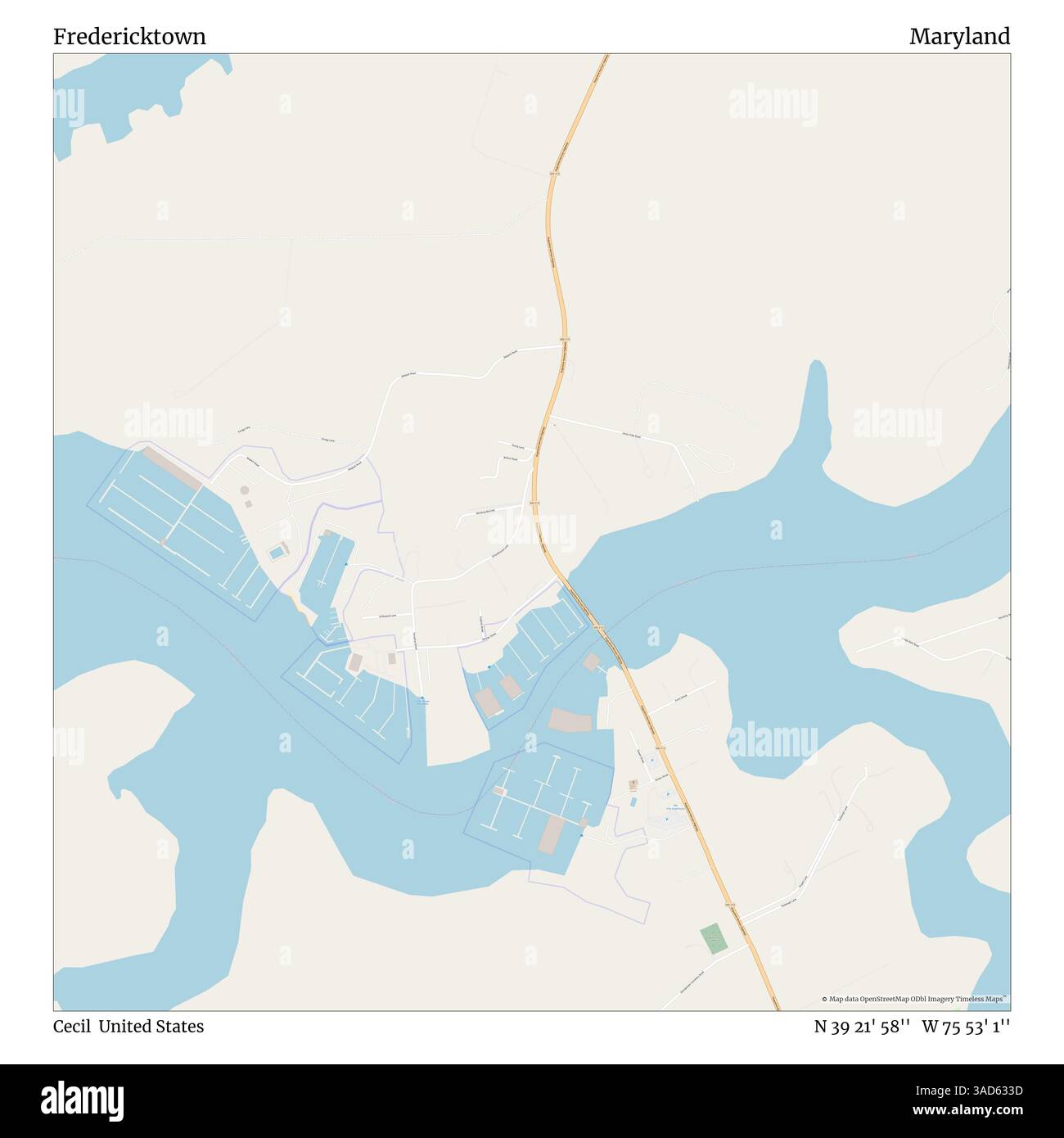 Fredericktown, Cecil, United States, Maryland, N 39 21' 58'', W 75 53 ...