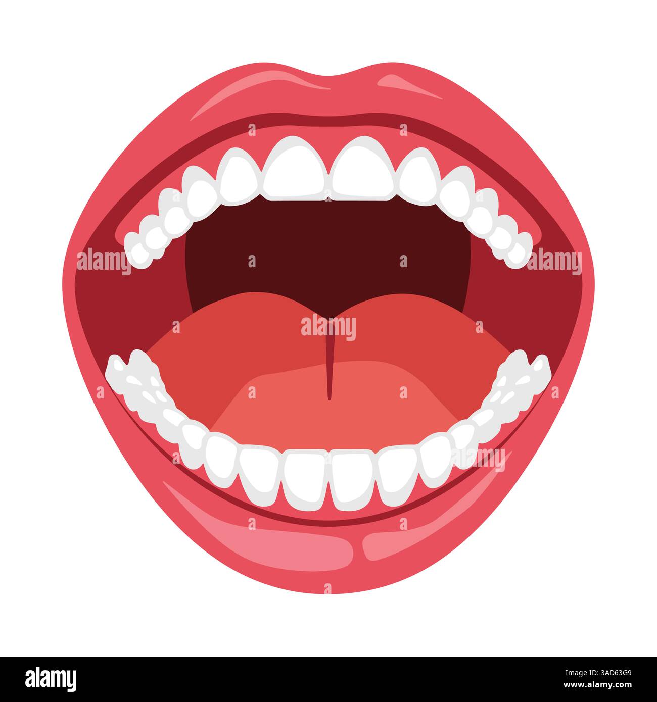 Mouth disease icon cartoon vector. Sore throat with uvula irritation ...