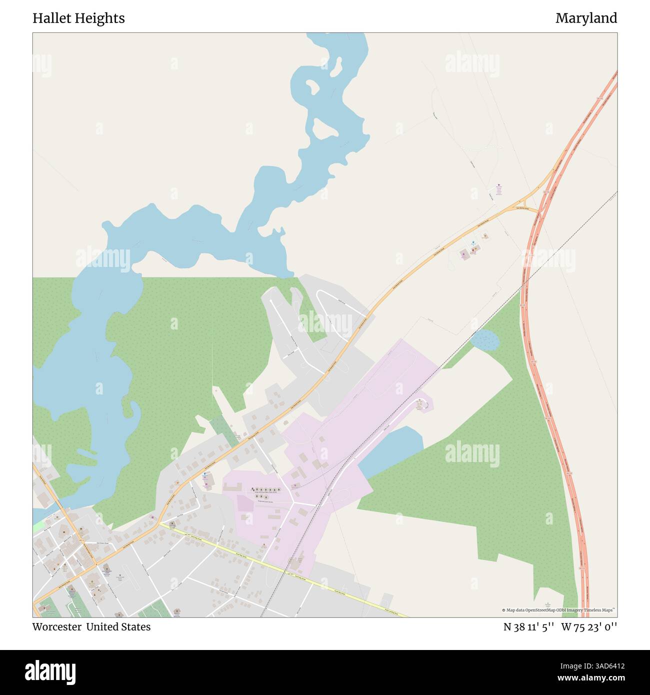 Hallet Heights, Worcester, United States, Maryland, N 38 11' 5'', W 75 ...