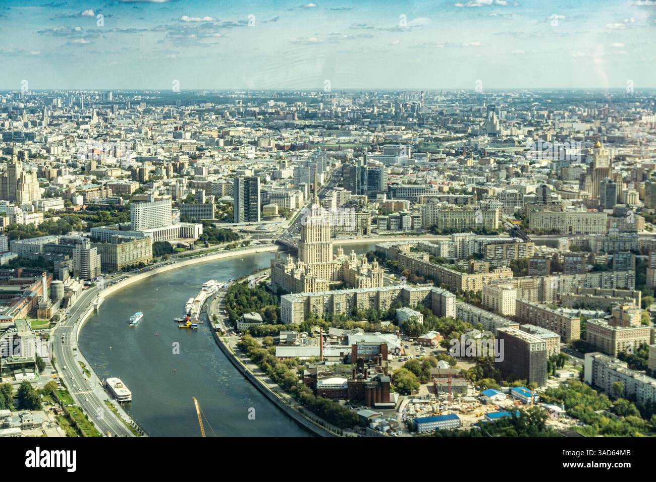 A Moscow city with a Moscow river running through it. The river is ...