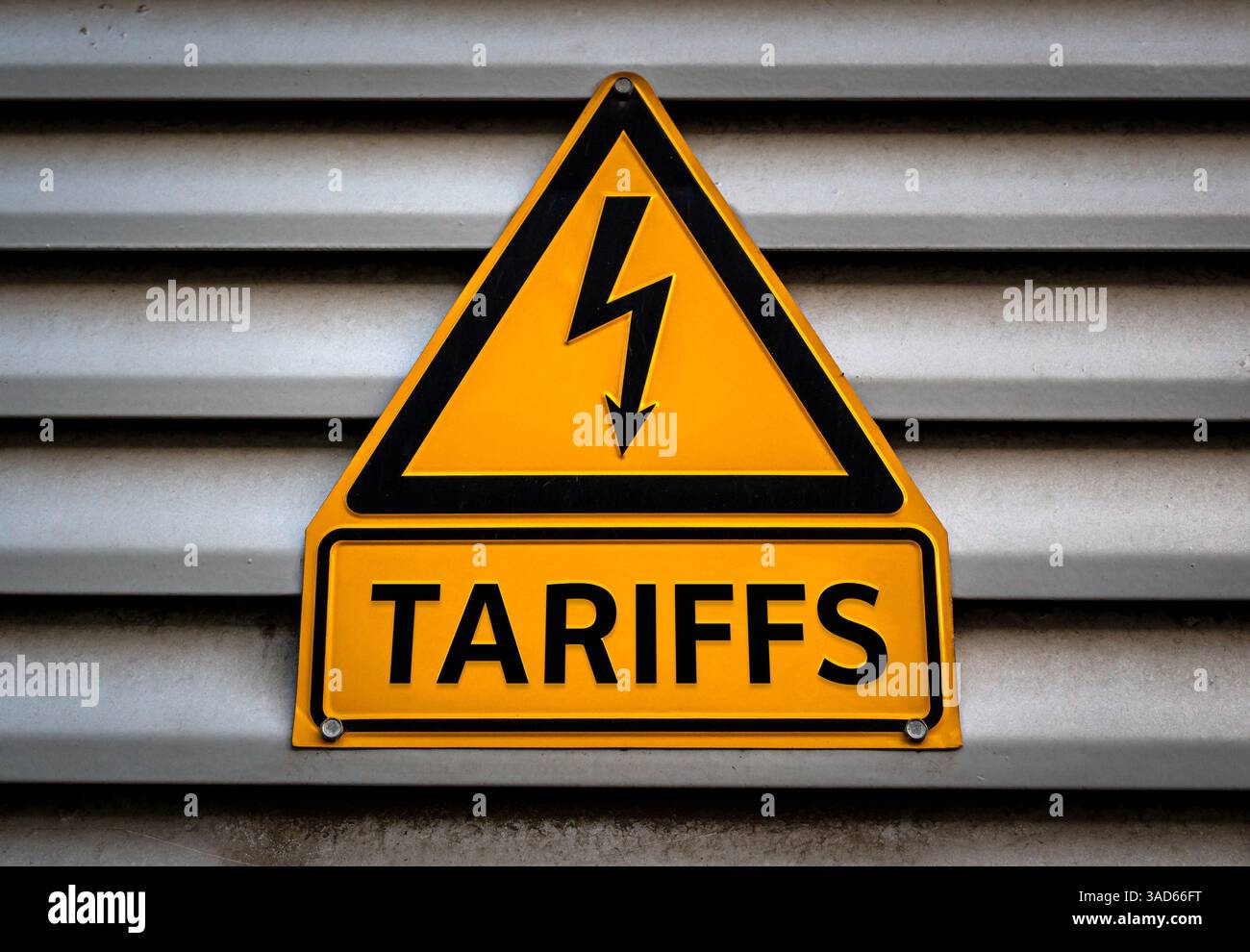 Warnings sign for Tariffs Stock Photo - Alamy