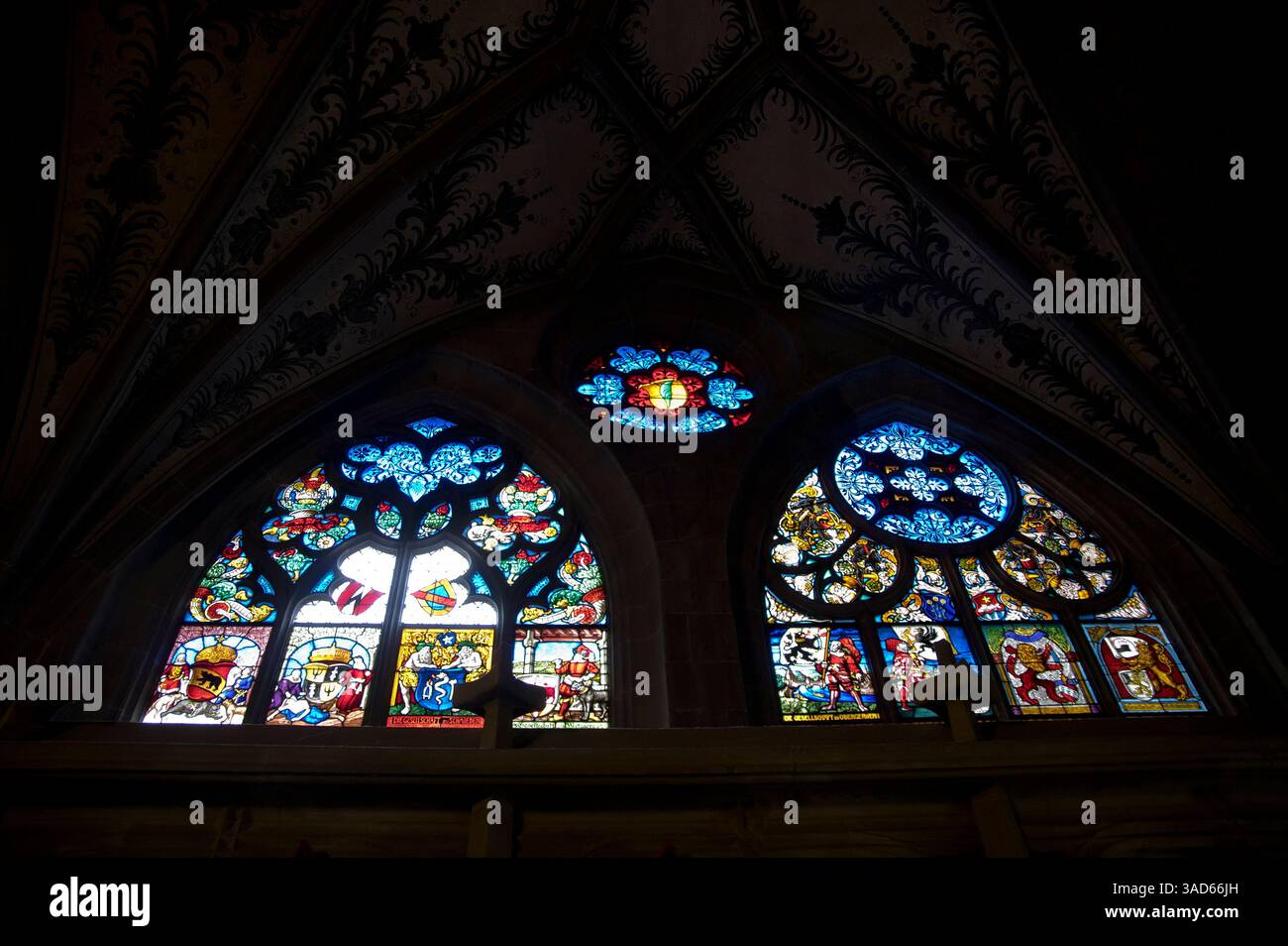 BERN, SWITZERLAND - JANUARY 18, 2025: Bern Minster cathedral, stained ...