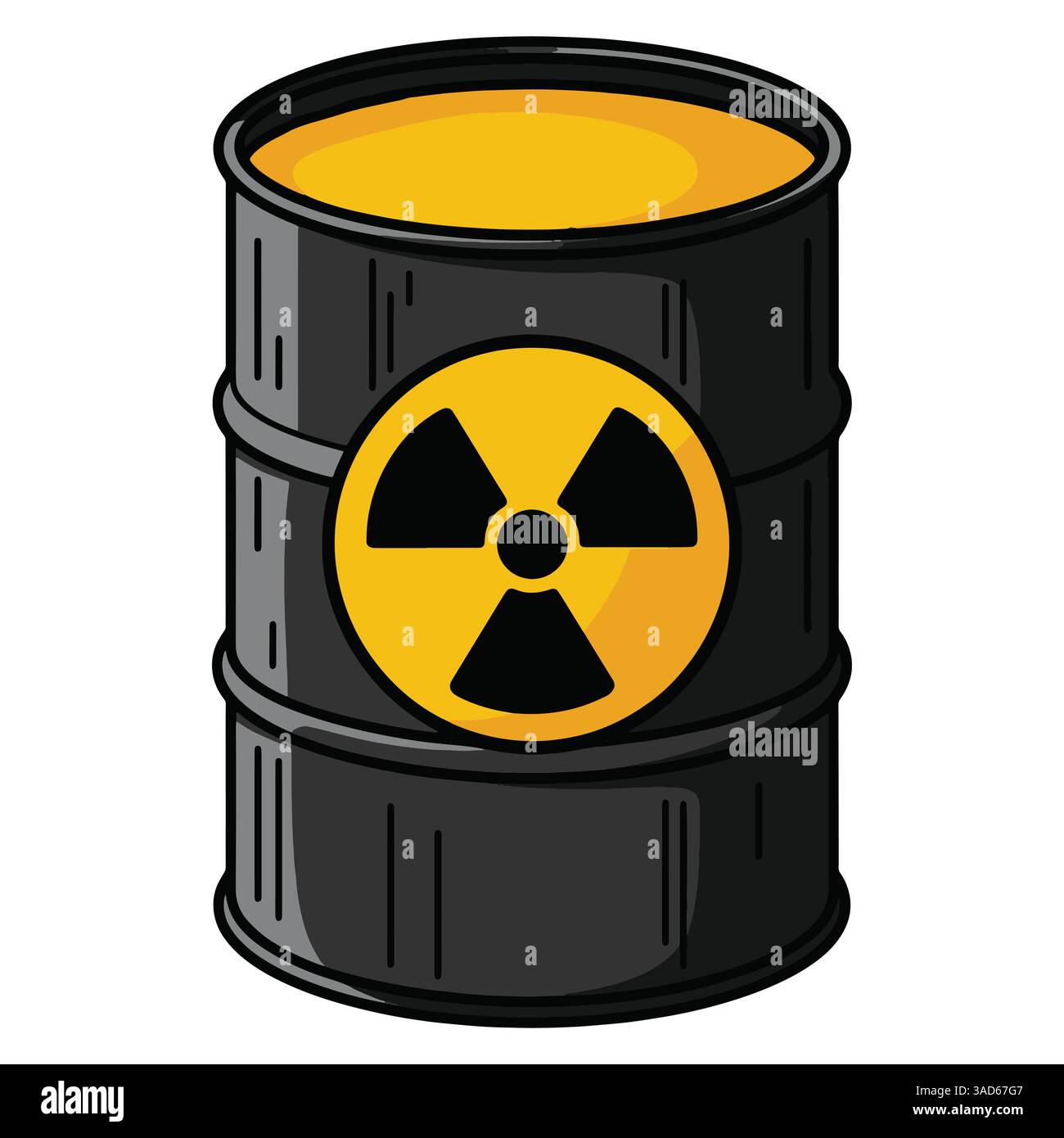 Toxic waste barrel icon. Vector illustration of a radioactive biohazard ...