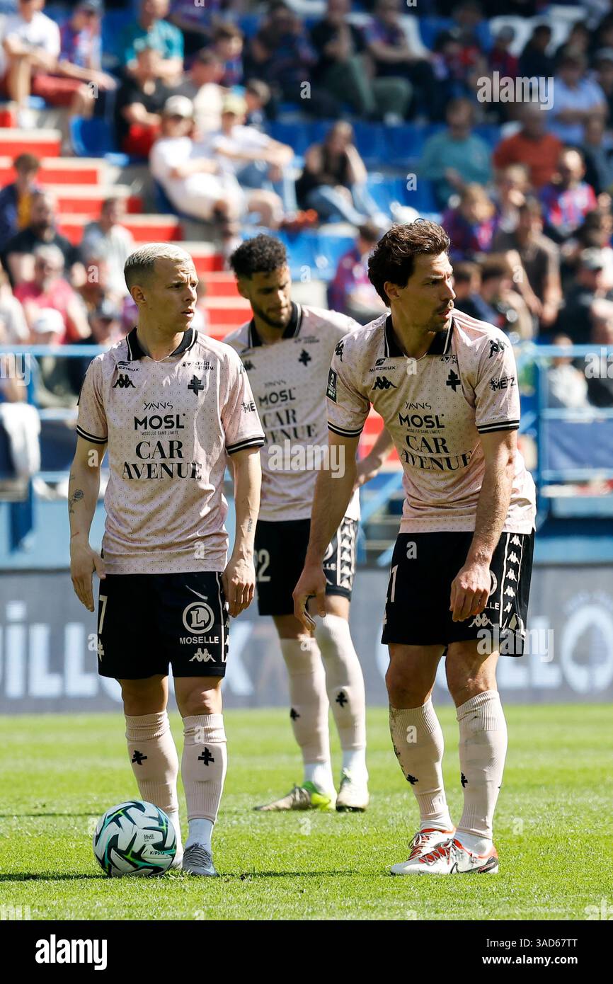 21 Benjamin STAMBOULI (fcm) - 07 Gauthier HEIN (fcm) during the Ligue 2 ...