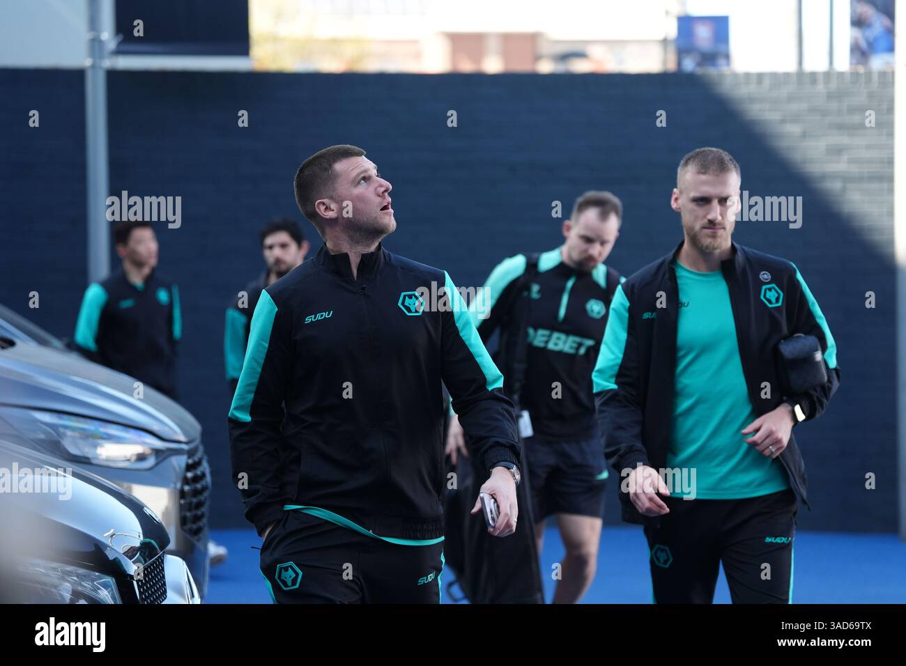 Wolverhampton Wanderers players arrive before the Premier League match ...