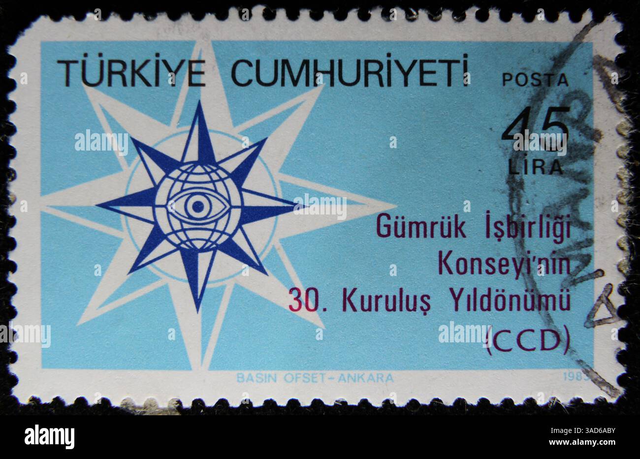 ISTANBUL, TURKEY - DECEMBER 26, 2020: Turkish stamp shows 30th ...