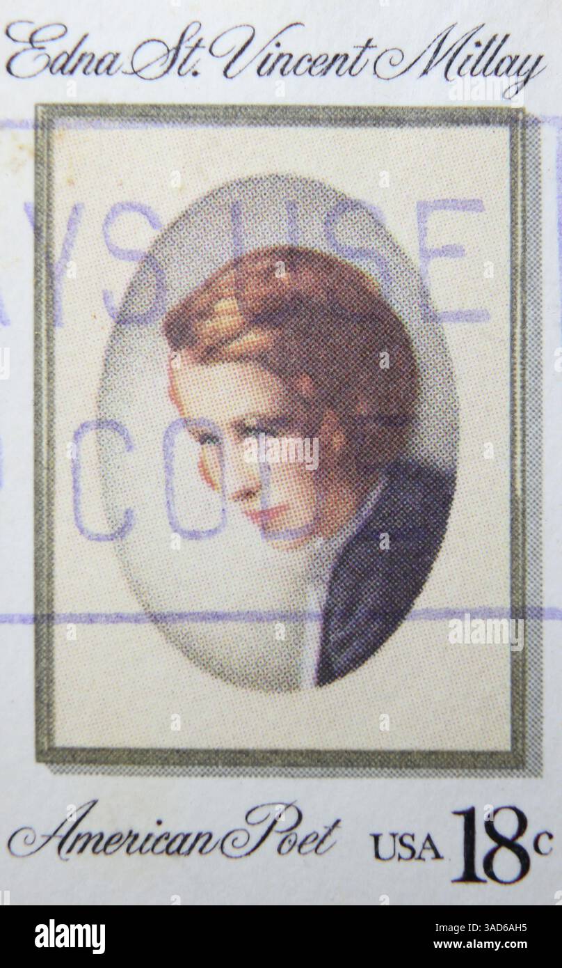 ISTANBUL, TURKEY - JANUARY 24, 2021: United States stamp shows Edna St ...