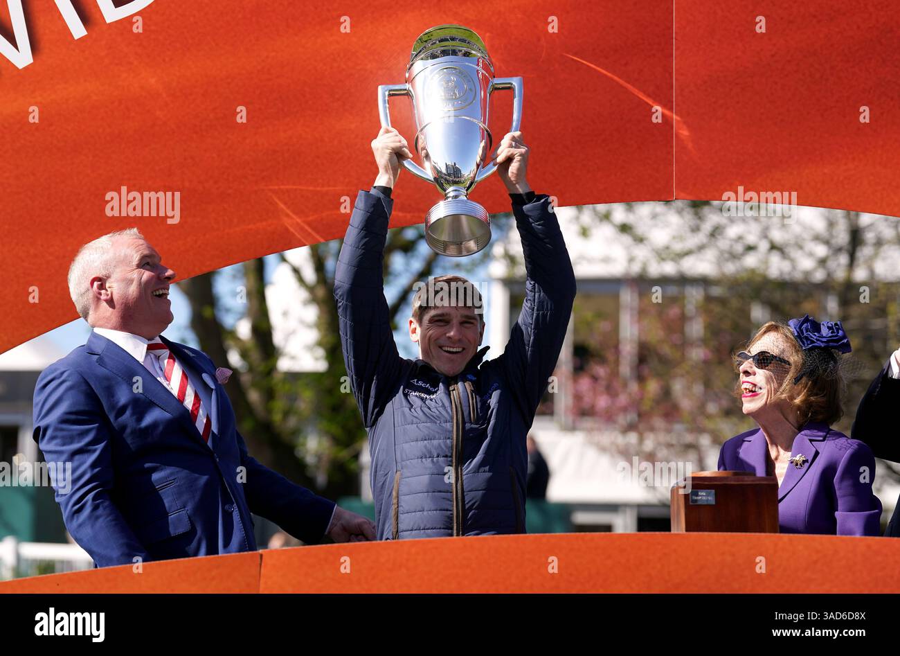 Jockey Harry Skelton with The David Power Jockeys' Cup on day three of ...