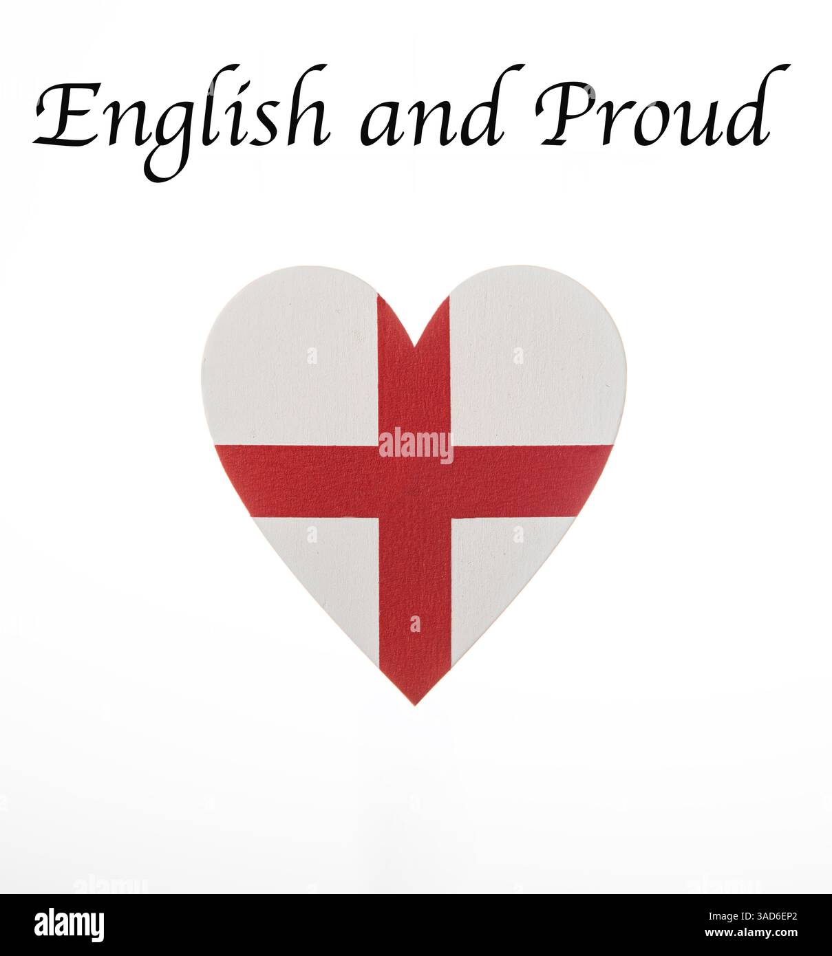 St George's day emblem on a white background in the shape of a heart ...