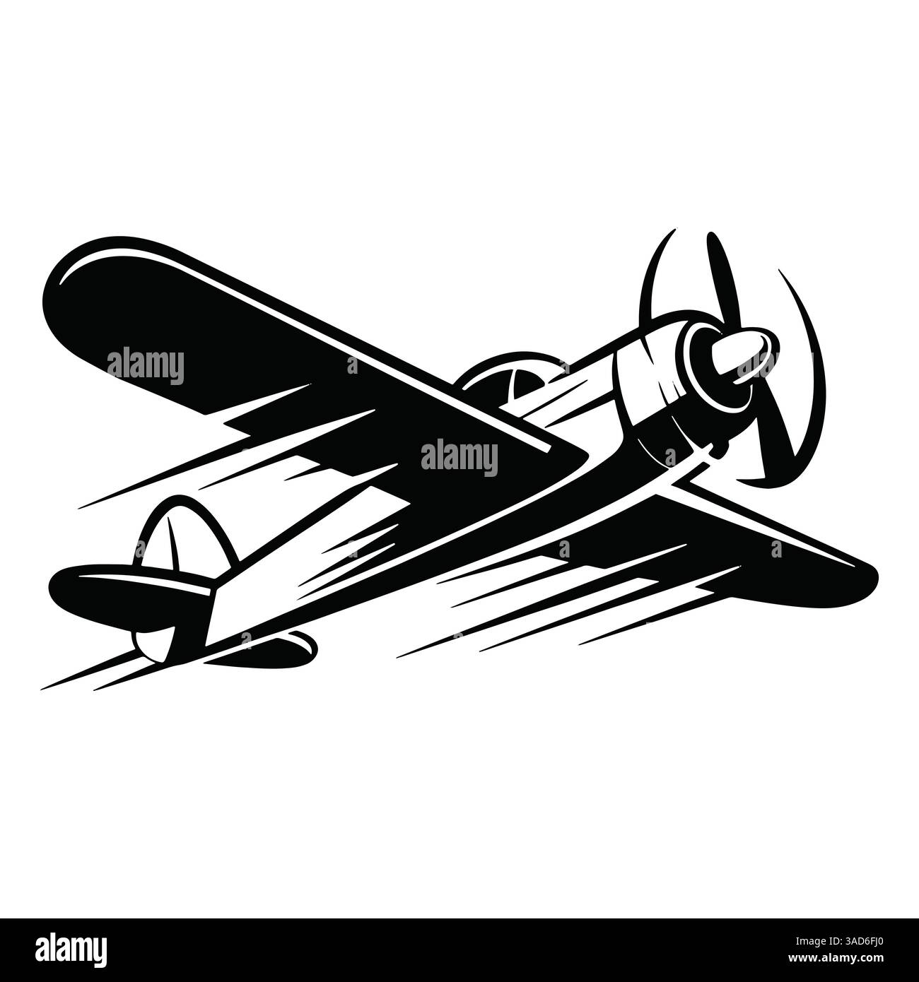 Silhouette of a fast moving plane with speed lines, representing motion ...