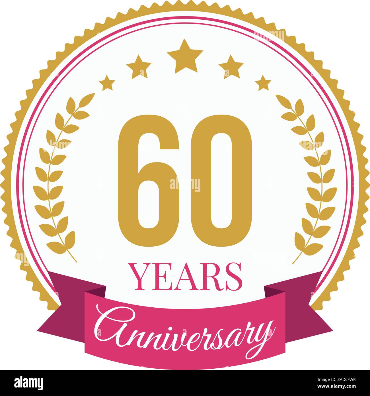 Logo 60 Years Anniversary Celebration Design Template Stock Vector ...