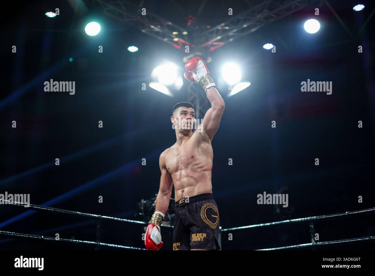 Zagreb, Croatia. 04th Apr, 2025. Croatia's Andrej Kedves during boxing ...