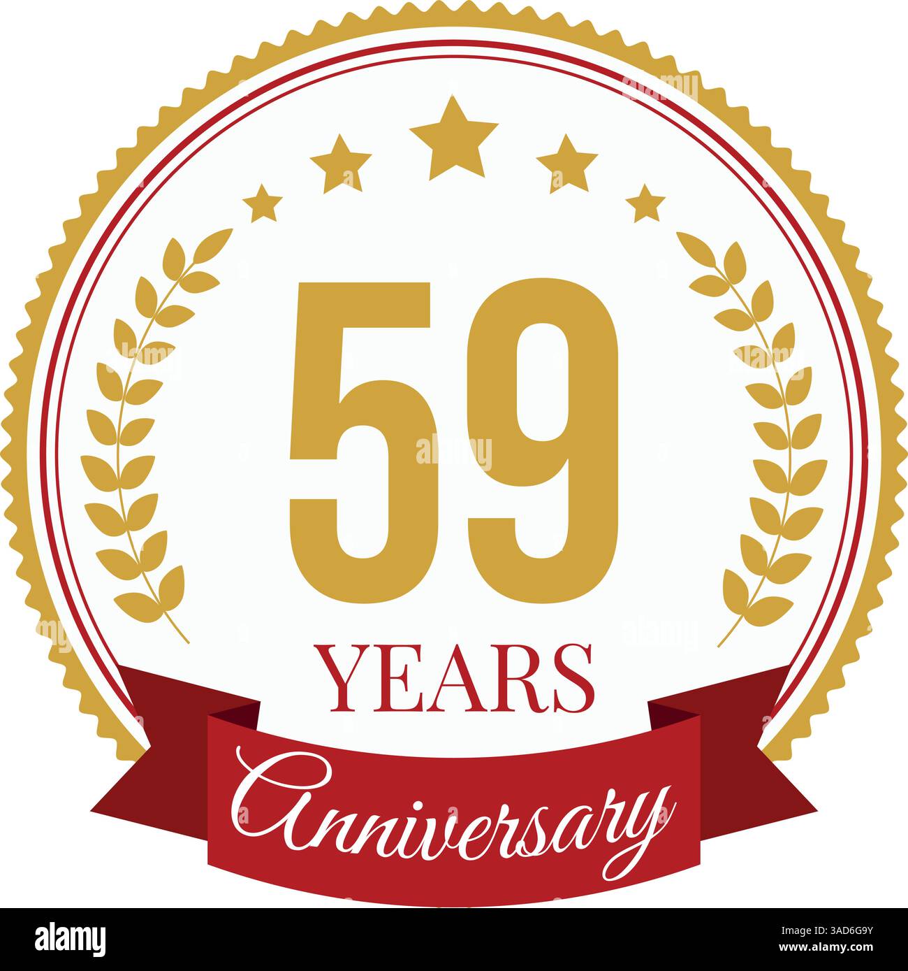 Logo 59 Years Anniversary Celebration Design Template Stock Vector ...