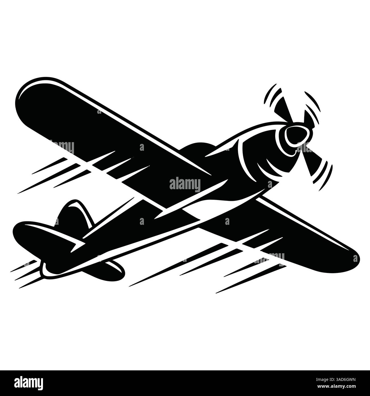 Silhouette of a fast moving plane with speed lines, representing motion ...