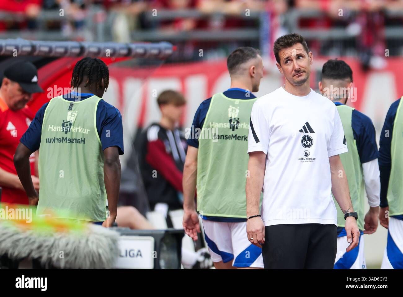 Nuremberg, Germany. 05th Apr, 2025. Soccer, Bundesliga 2, 1. FC ...