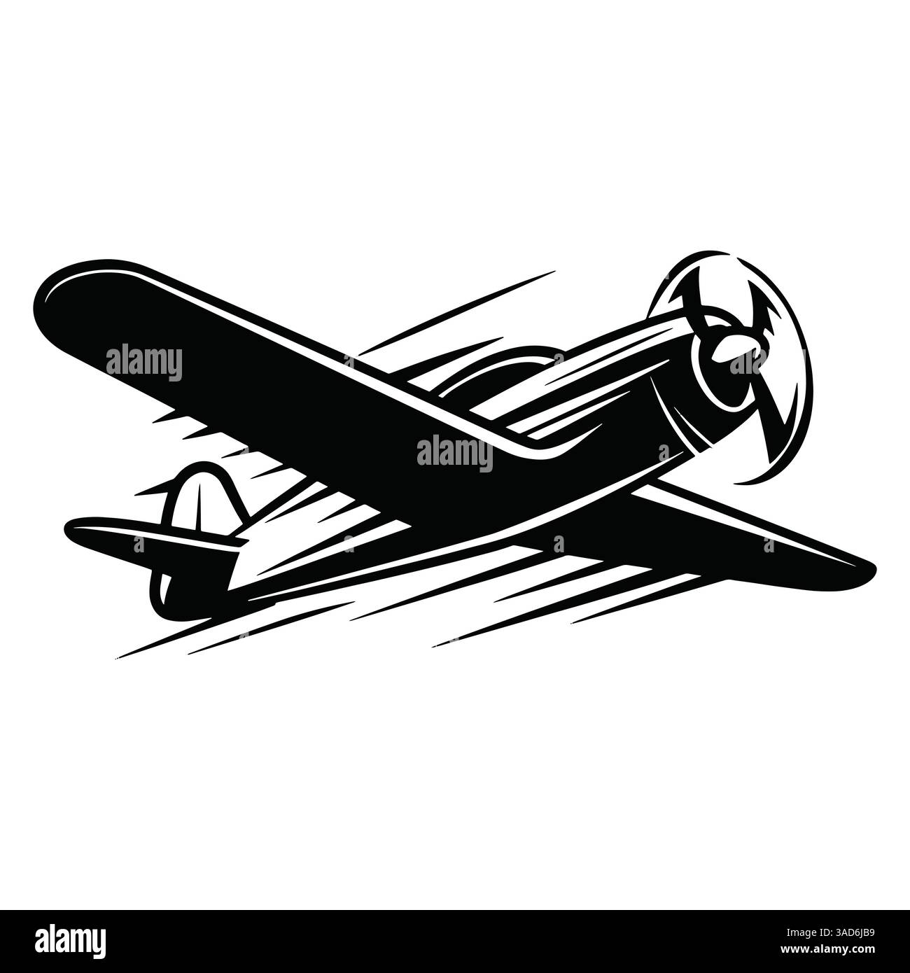 Silhouette of an airplane in motion with dynamic speed trails ...