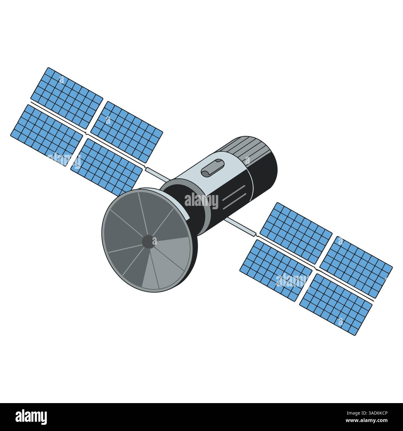 Planet satellite icon with a colorful spacecraft symbol. Vector ...