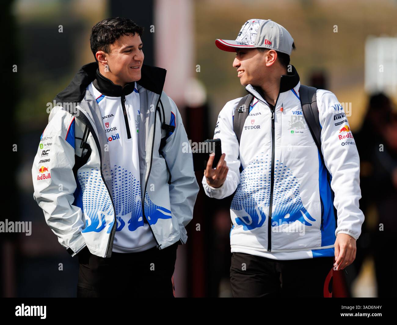 Suzuka, 05 Apr 2025: Isack Hadjar (FRA) of Racing Bulls with Ayumu ...
