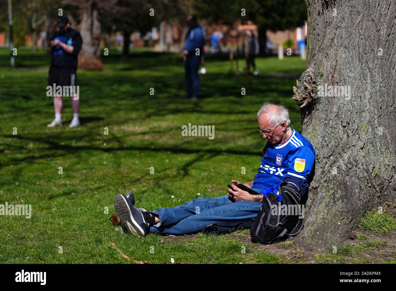 A general view of fans outside of the ground before the Premier League ...