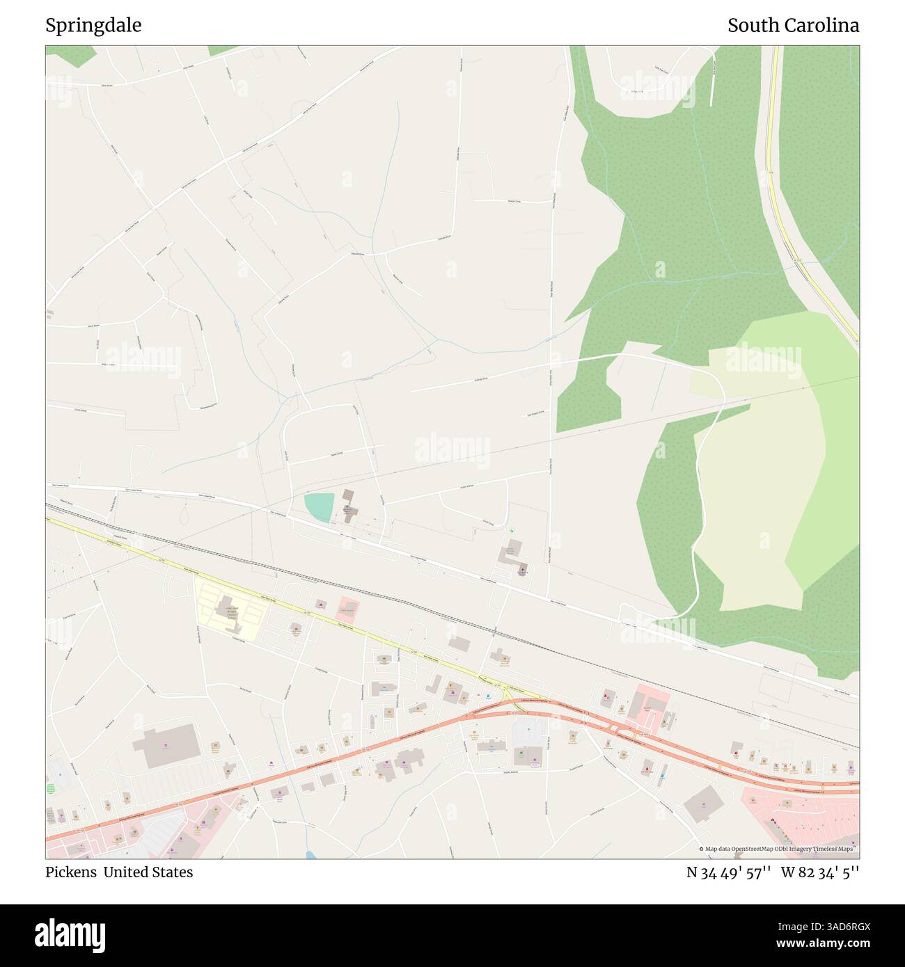 Springdale, Pickens, United States, South Carolina, N 34 49' 57'', W 82 ...