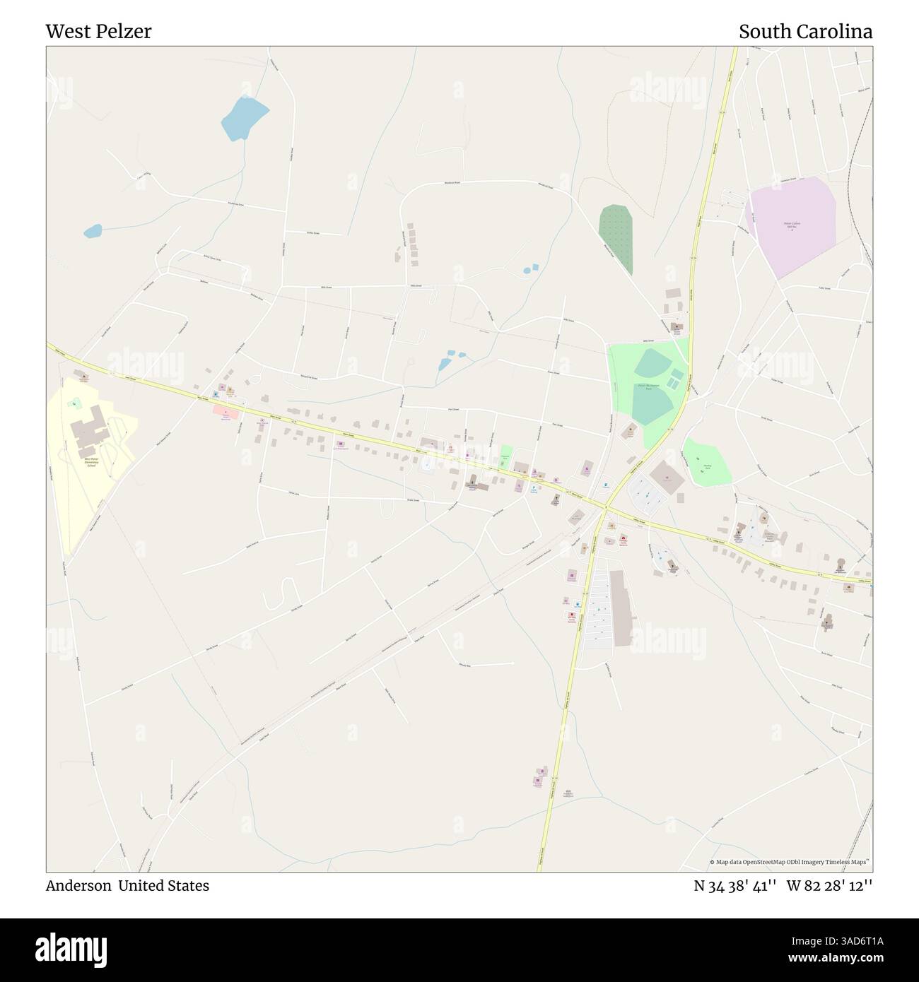 West Pelzer, Anderson, United States, South Carolina, N 34 38' 41'', W ...