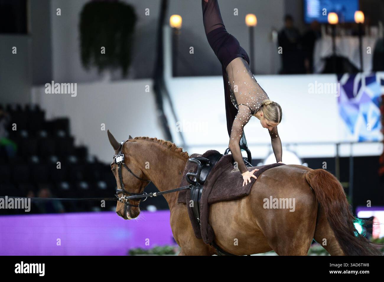 Kathrin MEYER of Germany with CAPITAIN CLAUS OLD during the FEI Vaulting World Cup Final ...