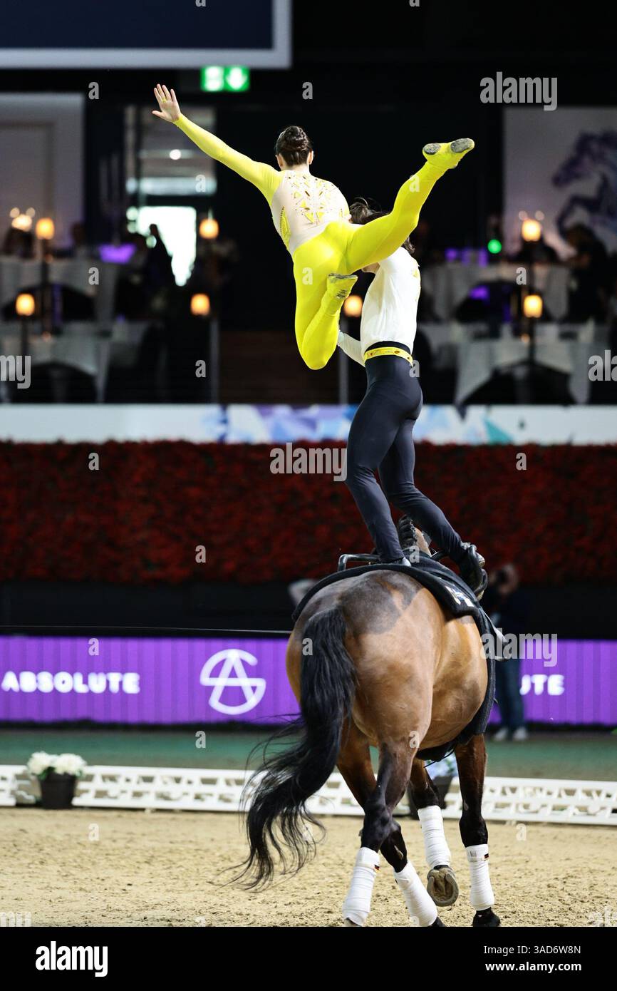 Diana HARWARDT, Peter KÜNNE of Germany with DSP SIR LAULAU during the FEI Vaulting World Cup ...