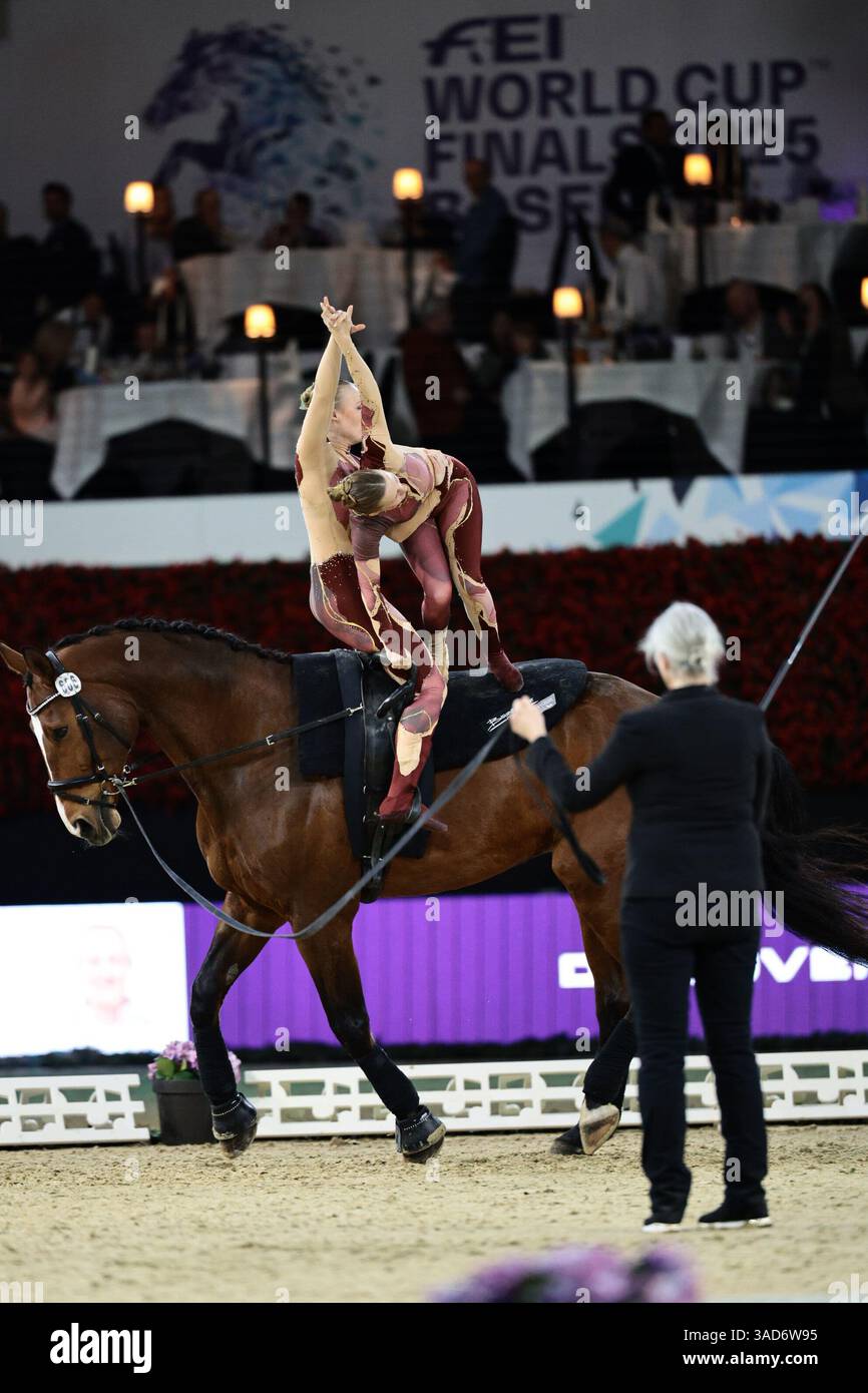 Gisa STERNBERG, Linda OTTEN of Germany with ESPRESSO 23 during the FEI Vaulting World Cup Final ...