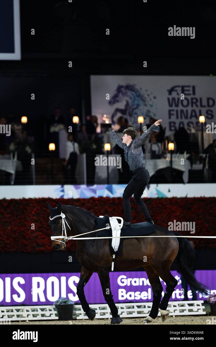 Quentin JABET of France with GOLDJUNGE during the FEI Vaulting World ...