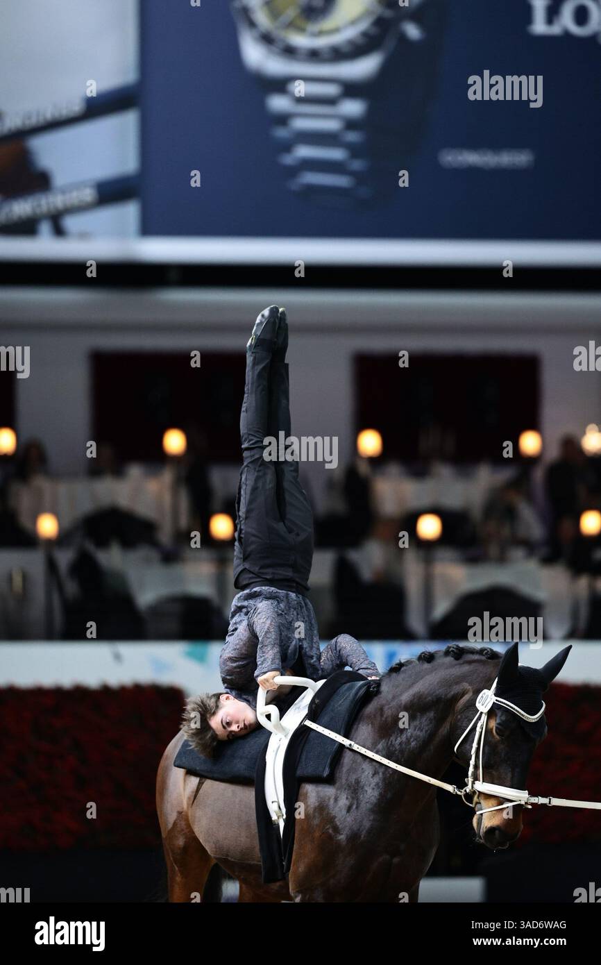 Quentin JABET of France with GOLDJUNGE during the FEI Vaulting World ...