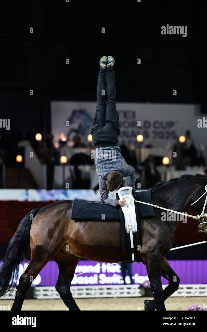 Quentin JABET of France with GOLDJUNGE during the FEI Vaulting World ...