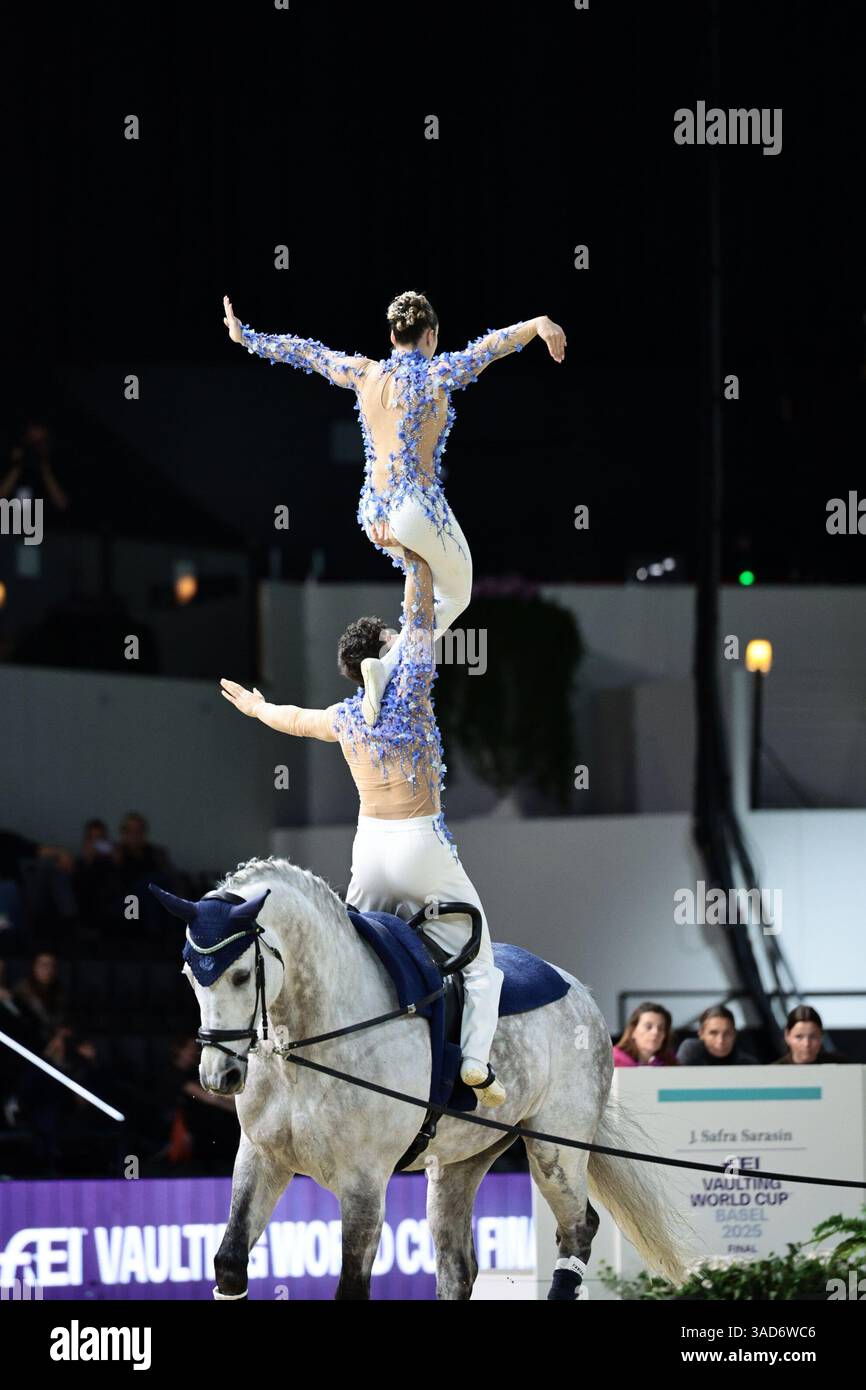 Rebecca GREGGIO, Davide ZANELLA of Italy with ORLANDO TANCREDI during the FEI Vaulting World Cup ...