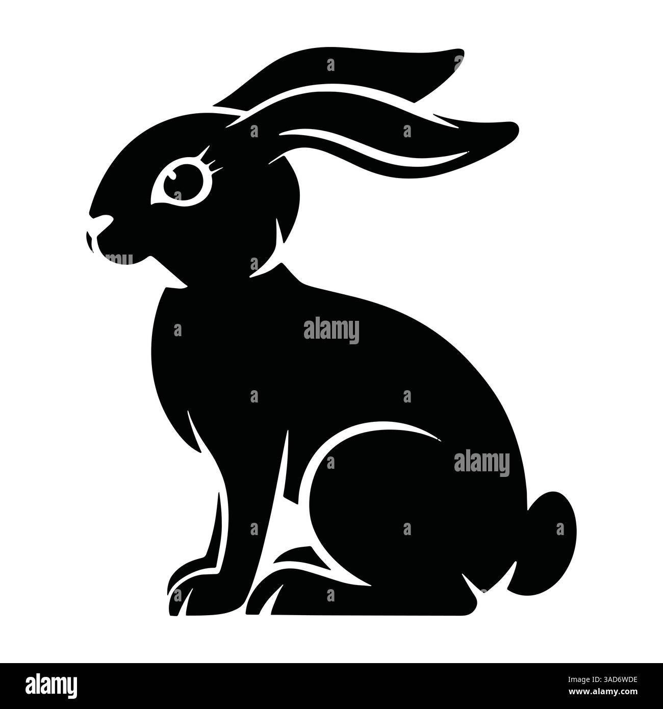 Minimalist rabbit logo design, featuring a sleek and modern silhouette ...