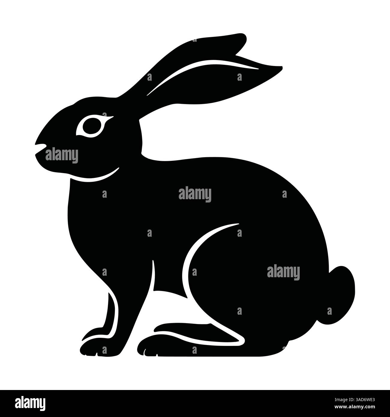 Simple and elegant rabbit logo design. A clean, modern silhouette of a ...
